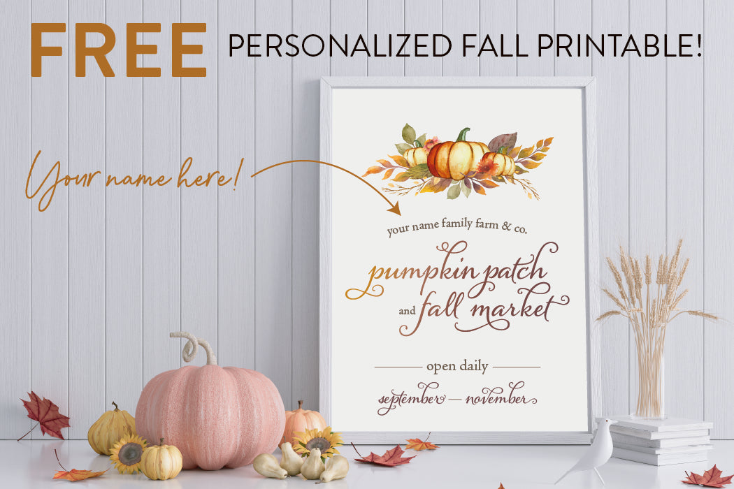 FREE Personalized Pumpkin Patch Printable