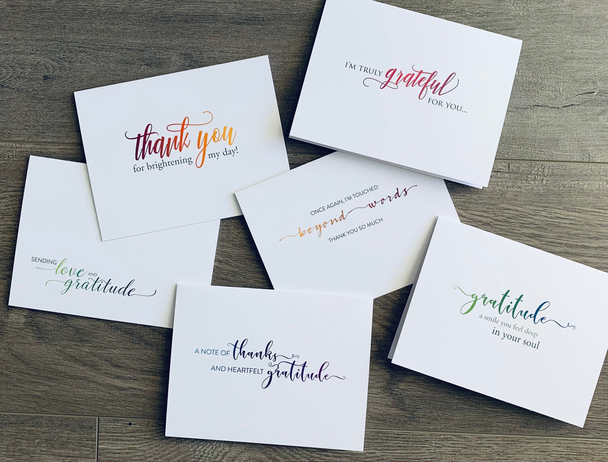 Simply Thanks Notecard Set | 6 designs | Stationare